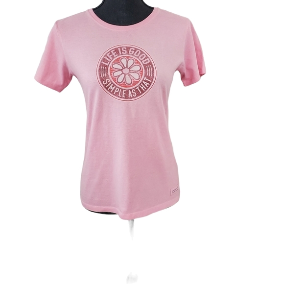 Life Is Good | Tops | Life Is Good Pink Simple As That Tshirt | Poshmark
